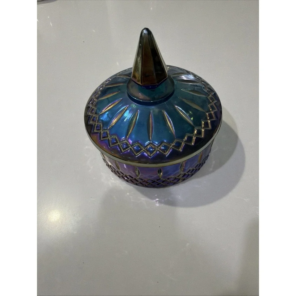 Indiana Glass | Dining | Vintage Indiana Glass Iridescent Princess Blue ...